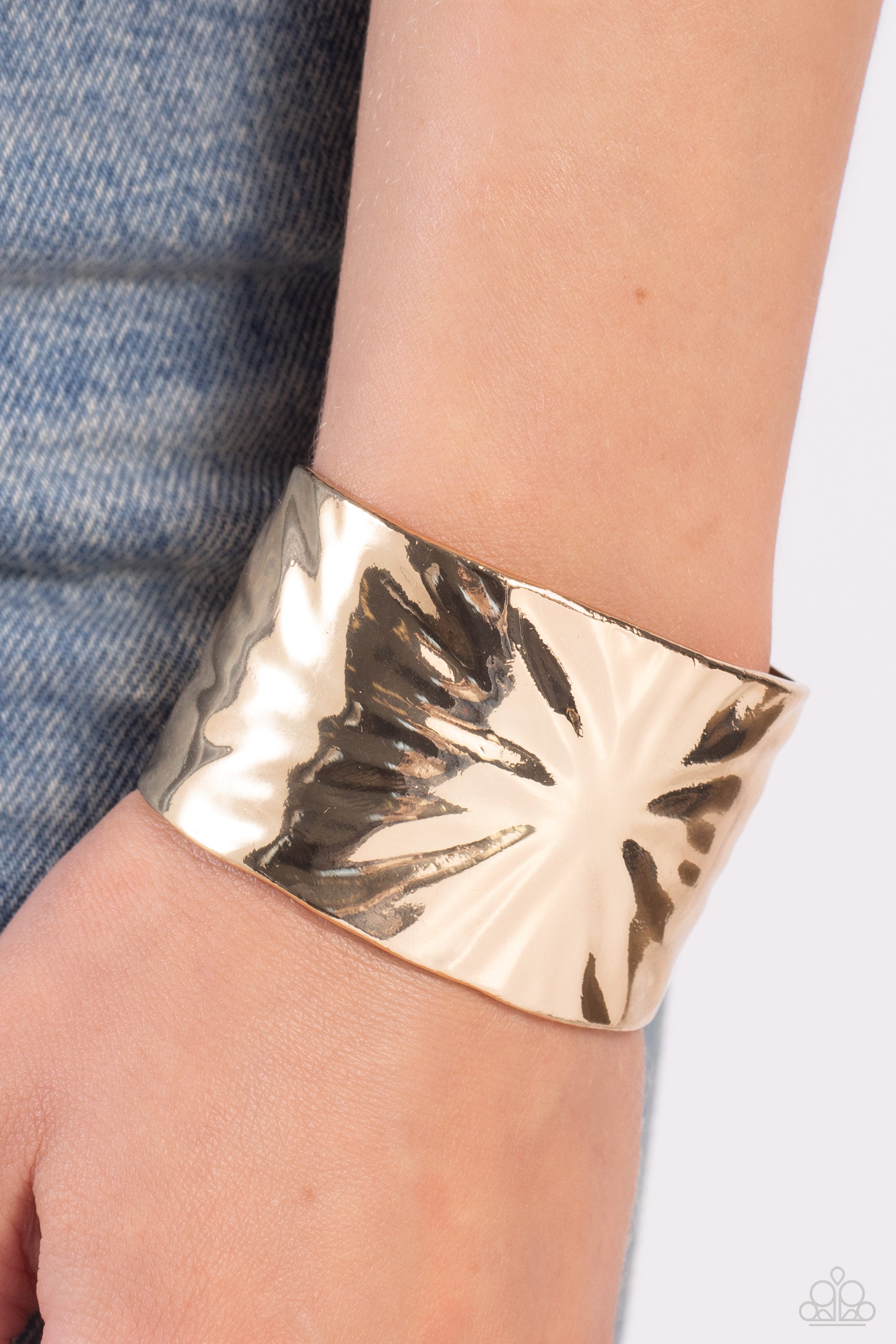 Ford Fusion - Gold Warped Textured Cuff Bracelet Paparazzi B1435 ...